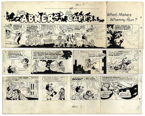 Lot Detail Lil Abner Partial Sunday Strip Hand Drawn By Al Capp