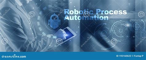 Rpa Robotic Process Automation Technology Concept On Virtual Screen Ai Algorithm Analyze