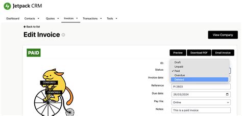 How Do I Delete An Invoice Jetpack CRM
