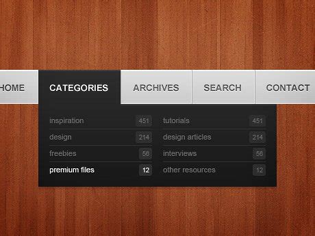 Simple Navigation Menu Free Mockup FreeImages