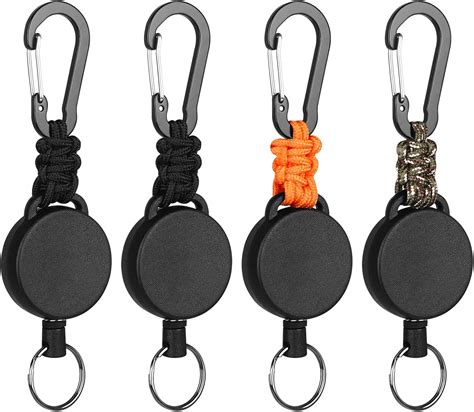 Retractable Keychain Heavy Duty Carabiner Badge Holder Retractable