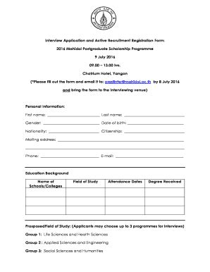 Interview Application Form Fill Online Printable Fillable Blank PdfFiller
