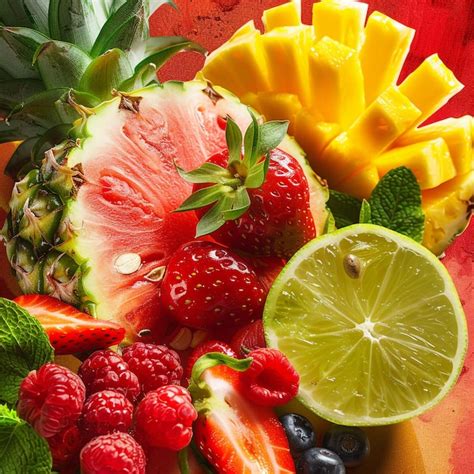 Aqui Há Todos Os Tipos De Frutas Saudáveis Imagem Premium Gerada Com Ia