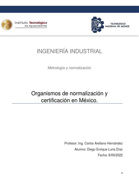 Organismos De Normalización Y Certificación En México Pdf Calidad