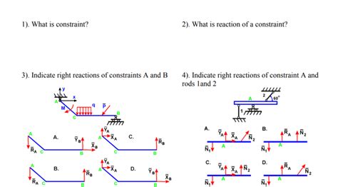 Solved 1 What Is Constraint 2 What Is Reaction Of A