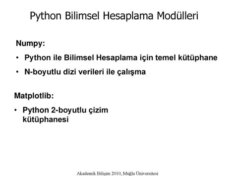 Python Ile Bilimsel Hesaplama Ppt Indir