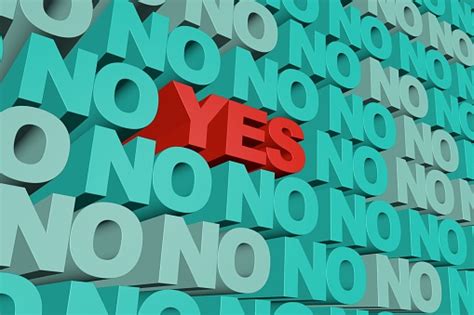 녹색의 아니오 단어와 빨간색 단어 예 어려움을 극복의 개념입니다 3d 렌더링 0명에 대한 스톡 사진 및 기타 이미지 0명 거절 고름 Istock