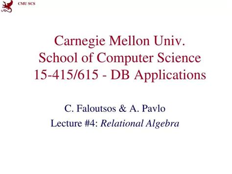 Ppt Carnegie Mellon Univ School Of Computer Science 15 415615 Db