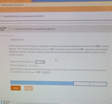 Solved 71 Hypothesis Test For A Population Proportion
