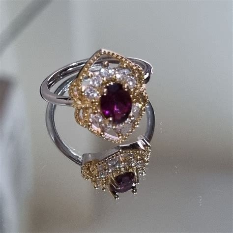 Garnet Stone Rings W Zircon On Carousell