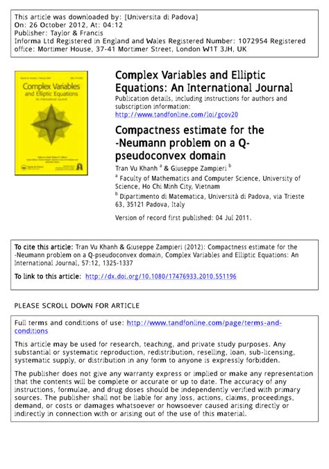Pdf Compactness Estimate For The Neumann Problem On A Q Pseudoconvex Domain
