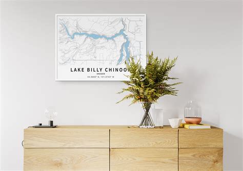 Printable Map Of Lake Billy Chinook Oregon United States Etsy