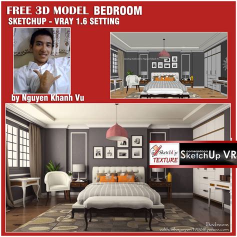 Sketchup Texture Free 3d Model Bedroom 5 Vray 1 6 Setting