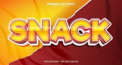 Premium Vector Snack Editable Text Effect In Modern Trend Style