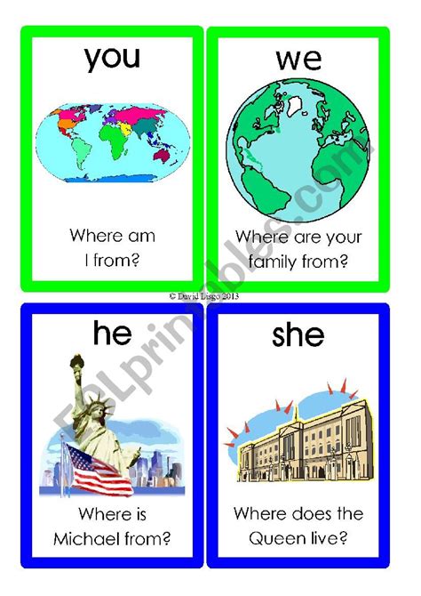 Pronoun Flashcards 13 24 Of 70 Esl Worksheet By David Lisgo