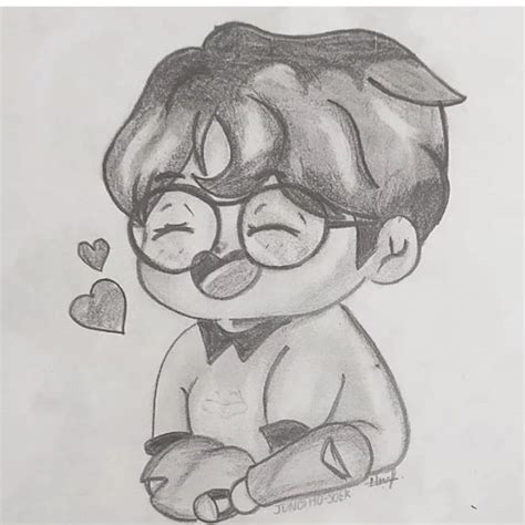 Hobi As A Cute Chibi💕💜 Cute Drawings Character Drawing Fan Art Drawing