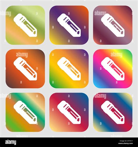 Pencil Icon Nine Buttons With Bright Gradients For Beautiful Design