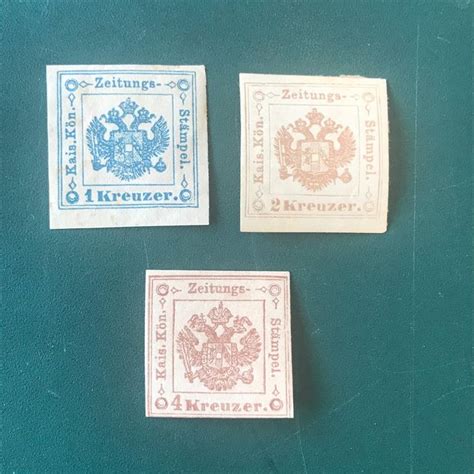 Austria 1858 Second Issue Of Newspaper Stamp Michel 2 4 Catawiki