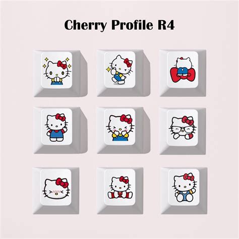 149 Pcs Hello Kitty Keycaps Cherry Profile R4 Height Pbt Cute Sanrio