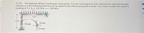 Solved 13 31 ﻿the Steel Bar Ab ﻿has A Rectangular Cross