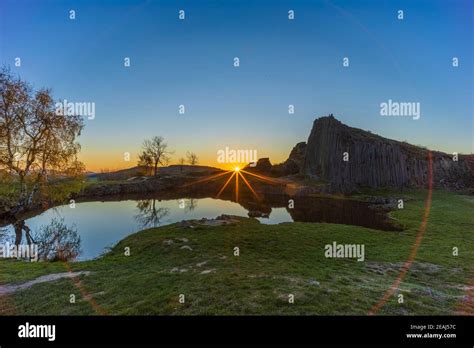 Polygonal Structures Of Basalt Columns Natural Monument Panska Skala Near Kamenicky Senov