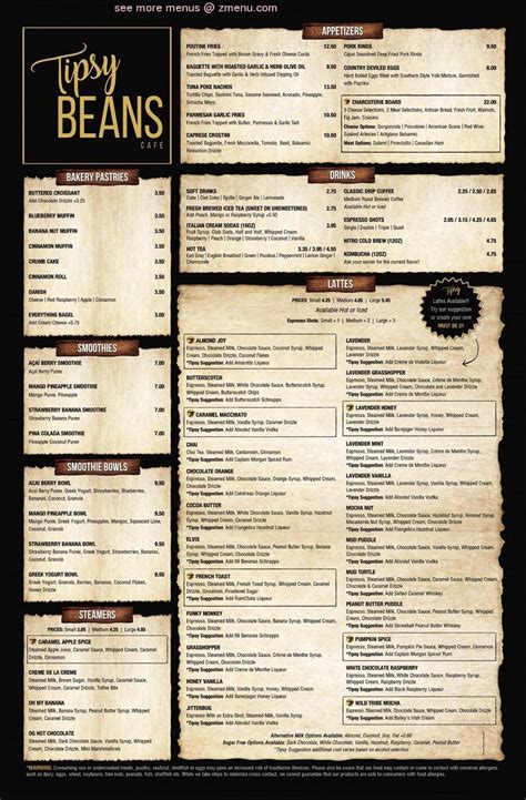 Online Menu Of Tipsy Beans Cafe Restaurant Williamsburg Virginia