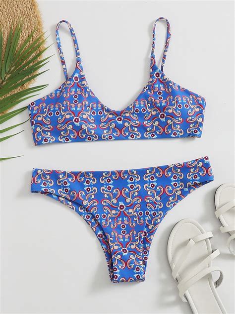 New Design Floral Printed Bikini Two Piece Swimsuit Bikini And