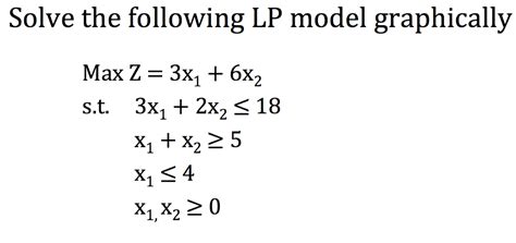 Solved Solve The Following LP Model Graphically Max 3x1 6x2 Chegg