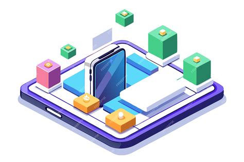 Isometric Illustration Of A Smartphone With App Icons Premium Ai Generated Vector