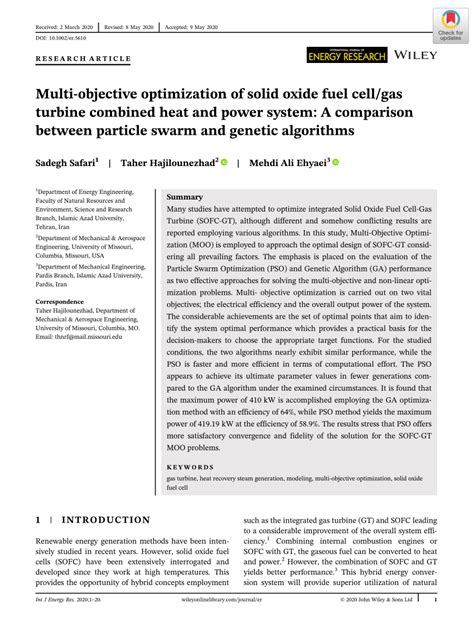 (PDF) Multi-objective optimization of solid oxide fuel cell/gas turbine combined heat and power ...
