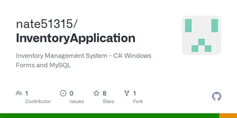 GitHub Nate InventoryApplication Inventory Management System C Windows Forms And MySQL