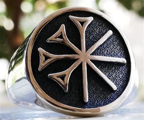 Solid Sterling Silver 925 Sumerian Dingir Cuneiform Symbol Handmade 3d