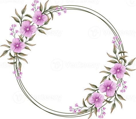 Elegante Moldura De Flores Em Aquarela 13391211 Png