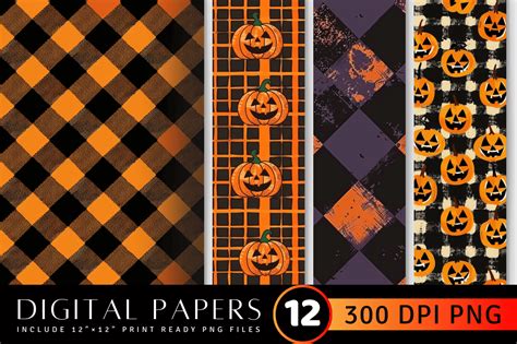 Halloween Plaids Pattern Graphic By Craftycakes · Creative Fabrica