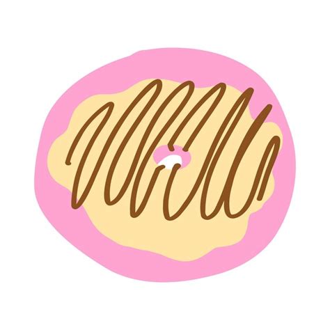 Beignet Dans Un Style Plat De Dessin Animé Vecteur Premium