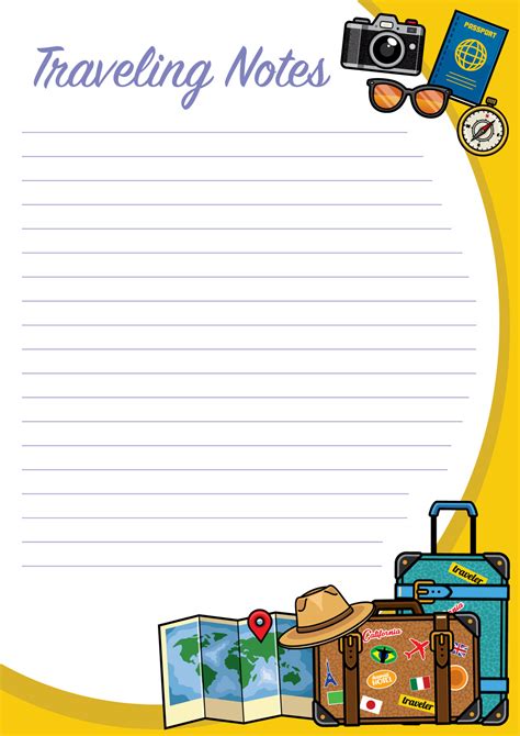 Traveling Notes Design With Object Set 22640928 Vector Art At Vecteezy