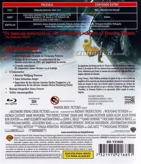 Carátula de La Tormenta Perfecta Blu ray