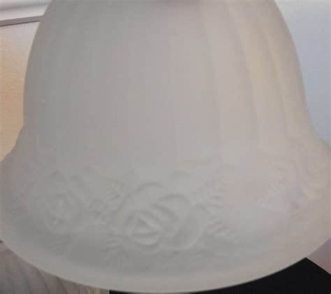 Vintage Mid Century Frosted Glass Shades With Rose Detail 3 Available
