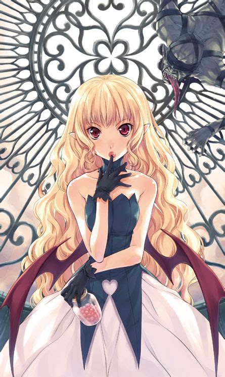 Safebooru Blindfold Blonde Hair Candy Choker Curly Hair Demon Girl