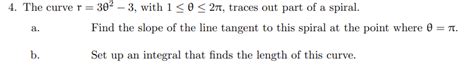 4 The curve r 3θ23 with 1θ2π traces out part of Chegg com