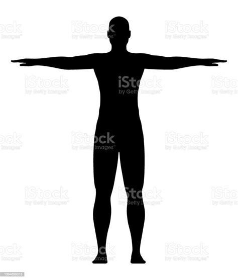 뻗은 손으로 포즈를 취하는 운동남자 훈련 실루엣 벡터 일러스트 레이 션 인체에 대한 스톡 벡터 아트 및 기타 이미지 인체