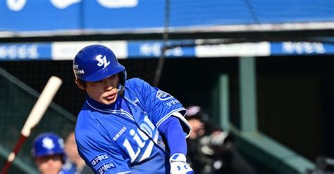 삼성 김재혁 시범경기 투런포 폭발 사진
