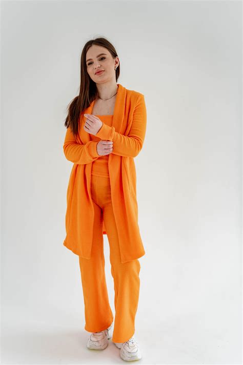 ᐉ Костюм жіночий Kam Style K0011 з мякої тканини Xs S Помаранчевий