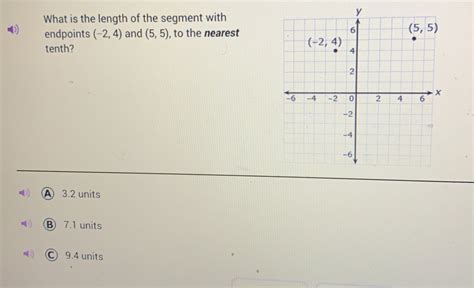 Solved What Is The Length Of The Segment With Endpoints 24 And