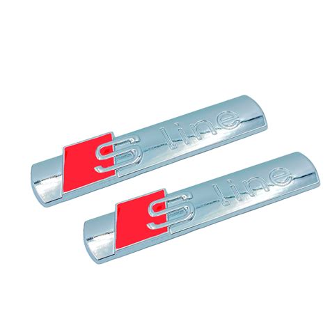 2 Pcs Audi S Line Emblem Chrome Driverse
