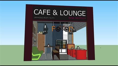 3d Small Coffee Cafe Design In Sketchup Latest 2022 Youtube