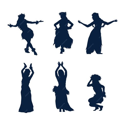 Free Vector Flat Design Hawaiian Girl Silhouette