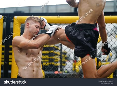 Jumping Knee Kick Images Stock Photos Vectors Shutterstock