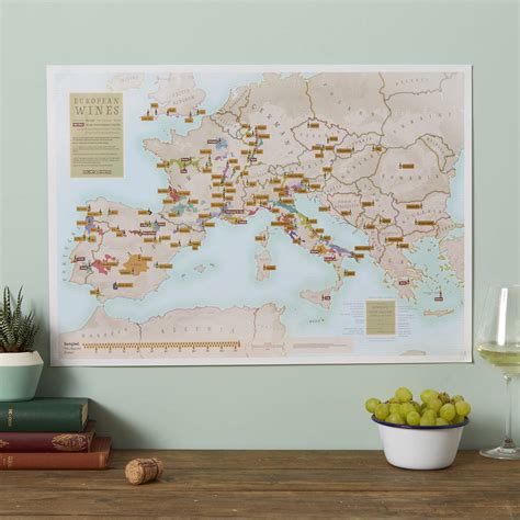 Scratch Off European Wine Print By Maps International