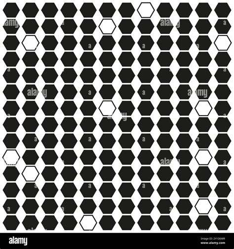 Hexagonal Grid Pattern Black And White Hexagons Geometric Honeycomb